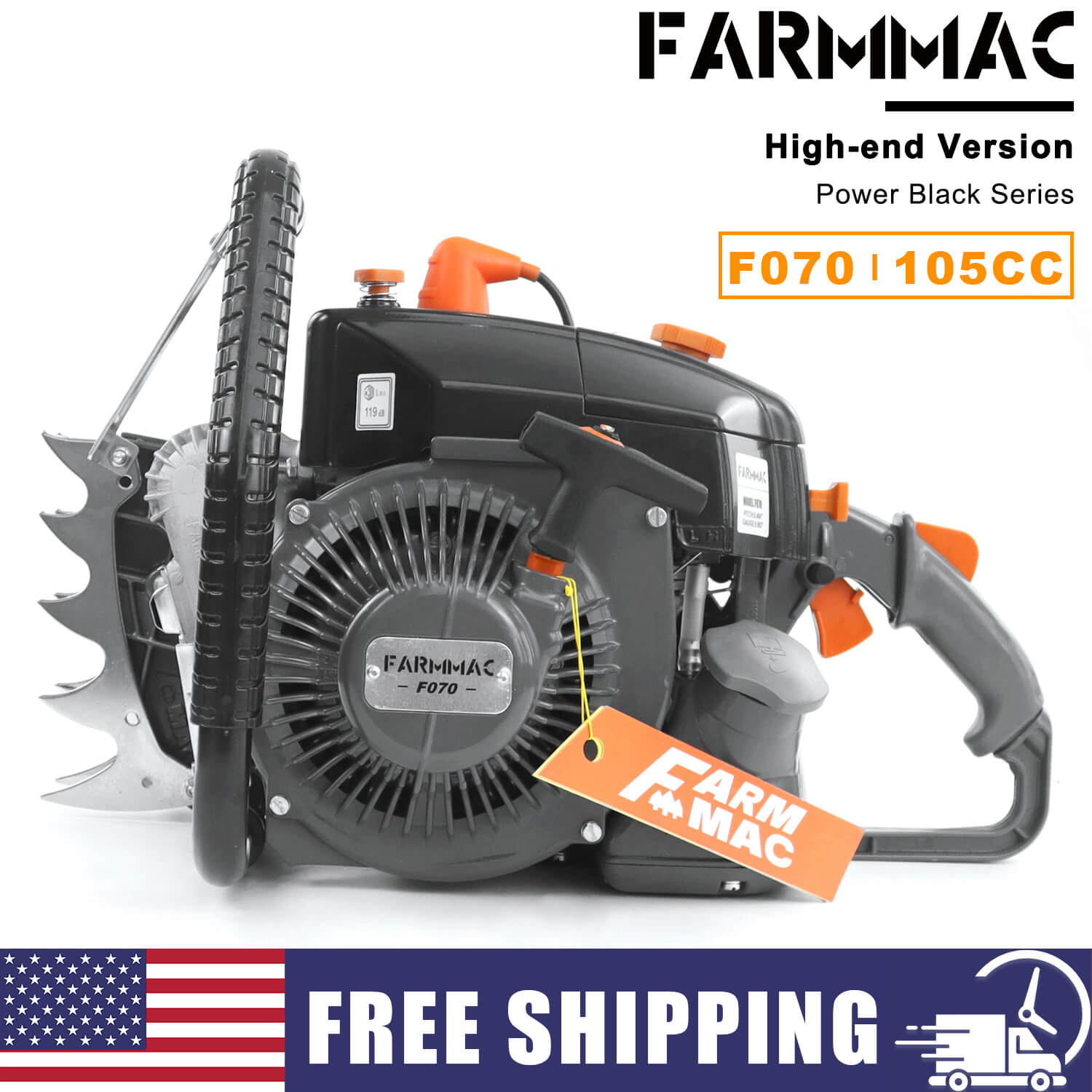 Gas Chainsaw FARMMAC F070 105cc 42 36 inch 070 Chainsaw for Milling U.S ...