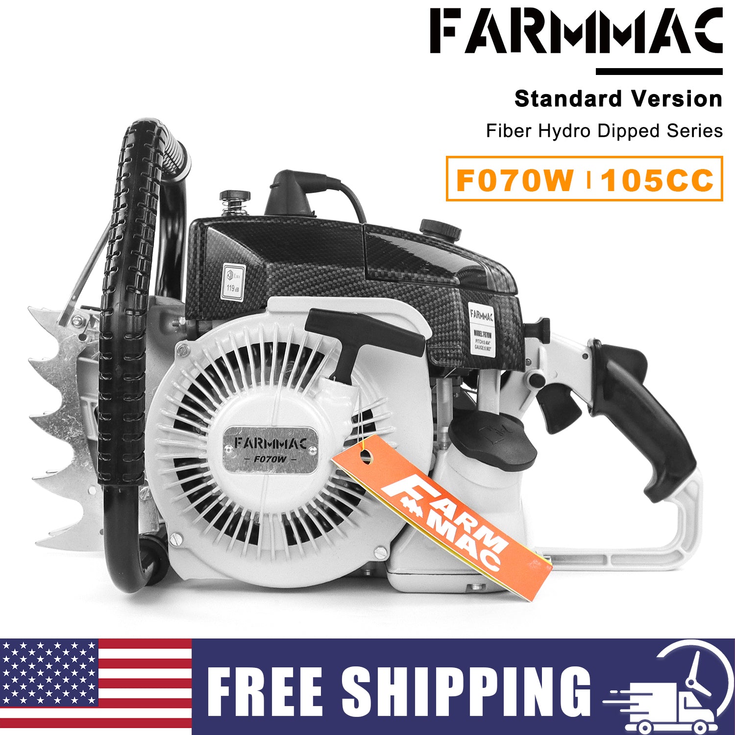 Gas Chainsaw FARMMAC F070W 105cc 42 36 inch Chainsaw for Milling U.S ...