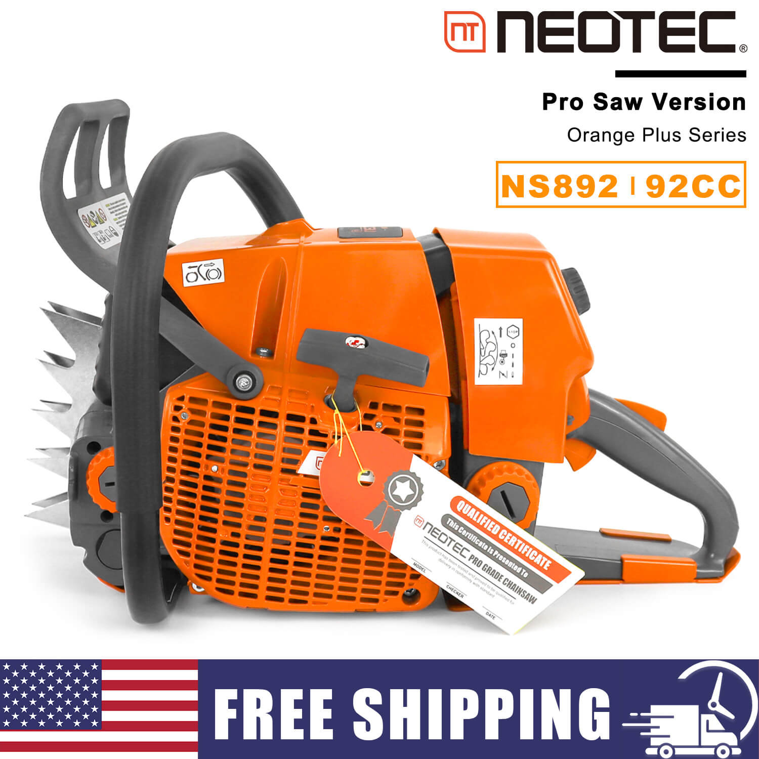 Neo-tec Chainsaw NS892 92 90cc 24 36in 42 36 25 inch Gas Chainsaw US ...